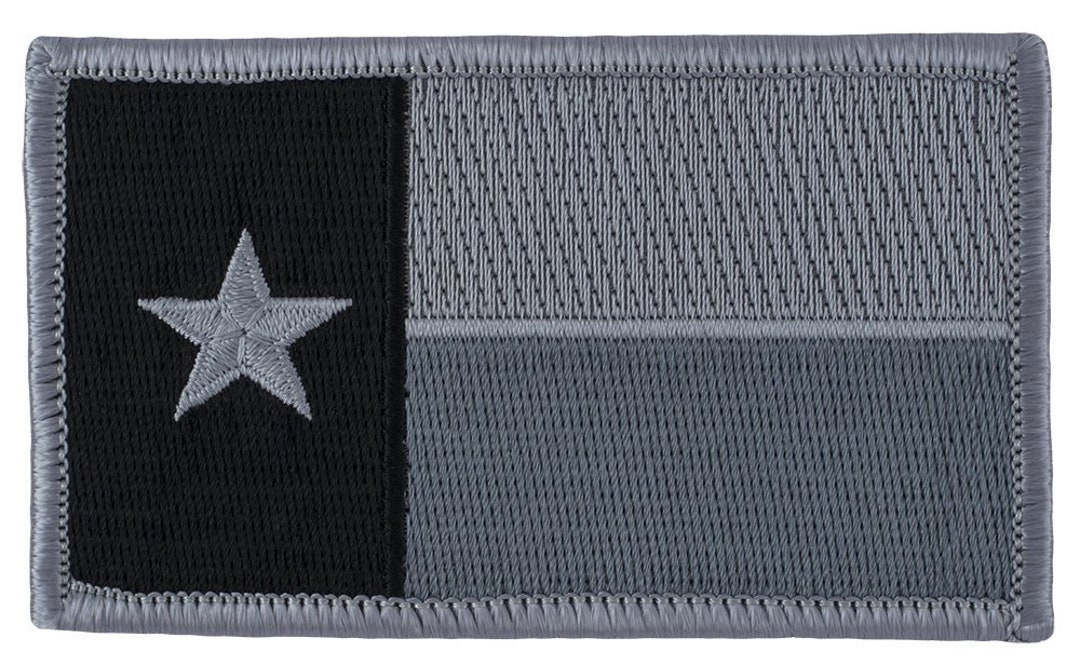 Texas State Flag Patch W/ Hook Fastener Backing Forward Subdued Silver ...