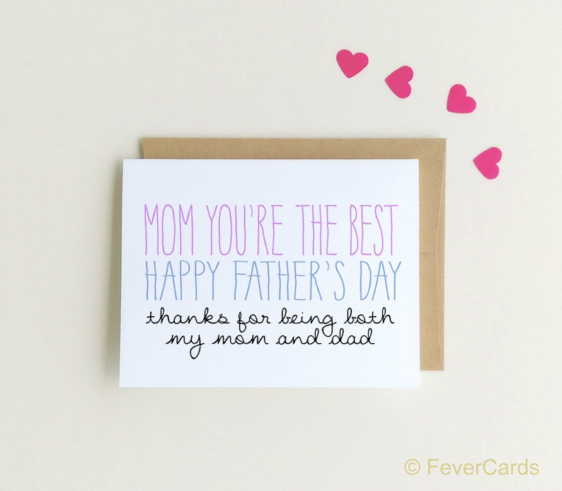 Father's Day Card for Mom|happy Father's Day Mom Card | Single Mom Card ...