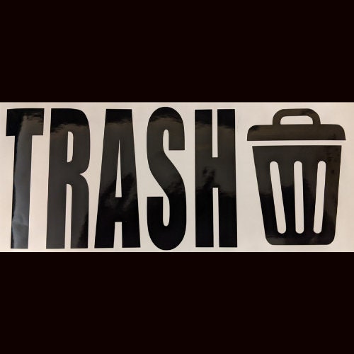 Trash Decal Sticker for Trash Can / Wheelie Bin - Etsy