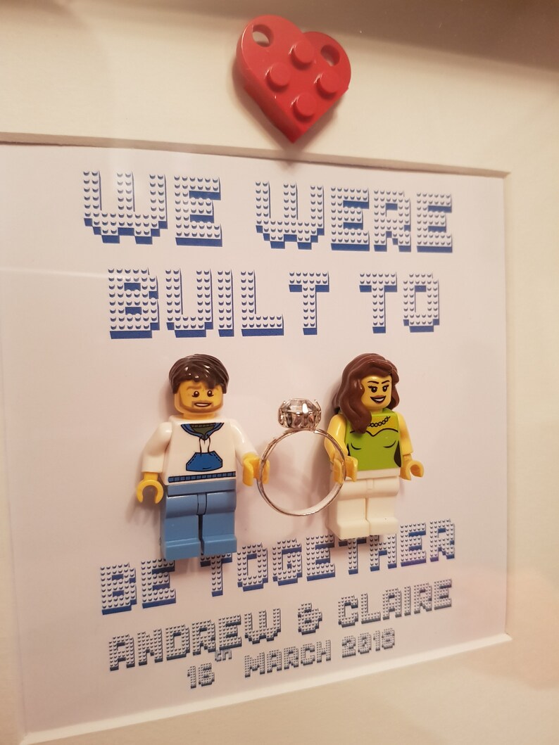 Custom Engagement Minifigure Frame, Customise Figures and Text ...