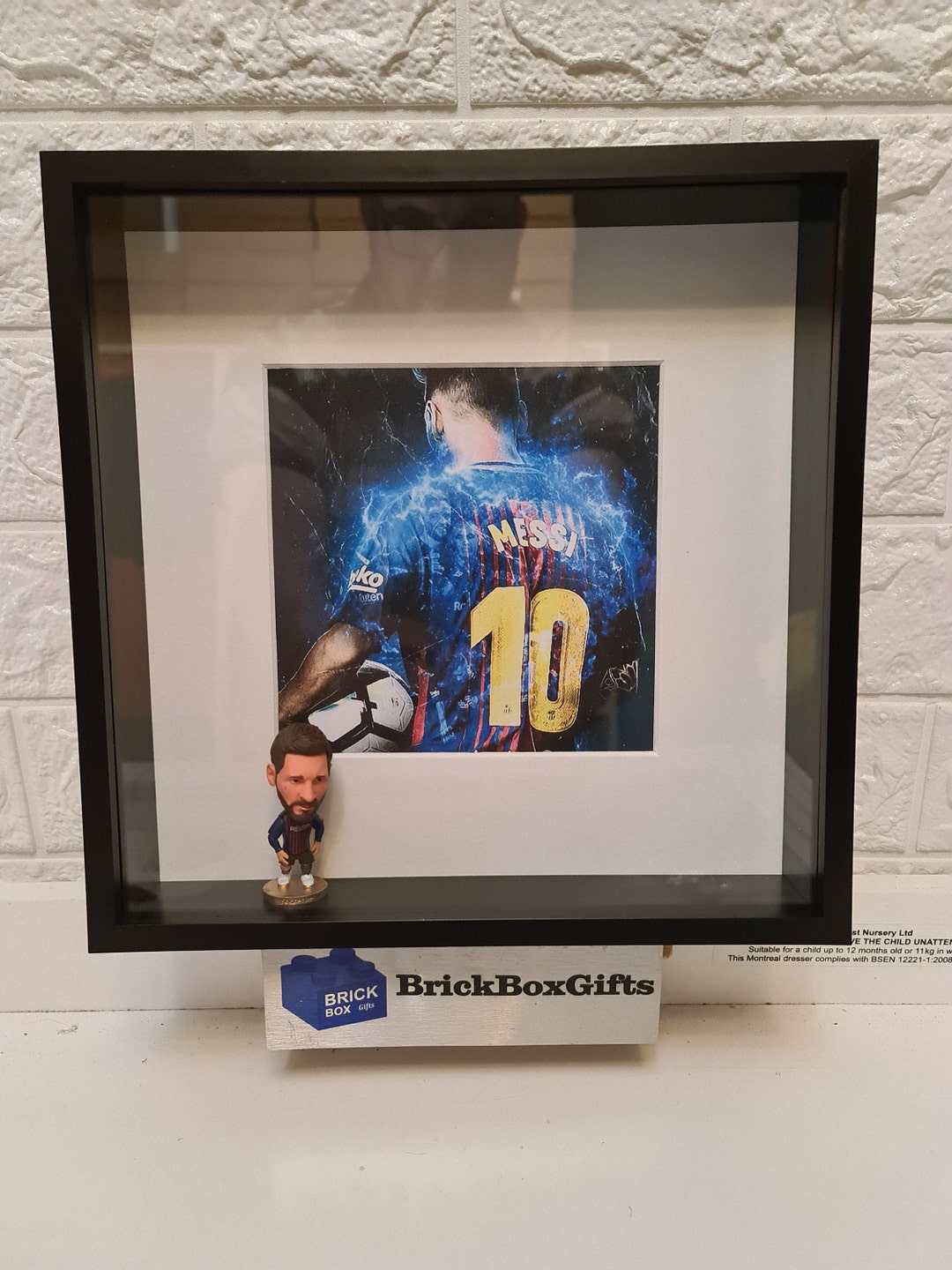 Messi Barcelona Football Minifigure 3D Frames Present Gift Figure Art ...