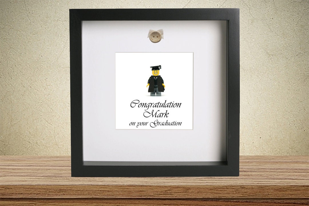Graduation Lego 3D Frame Gift Present Graduate Customise Personalise ...