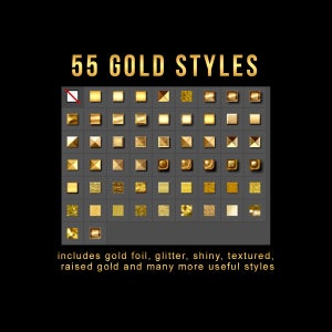Gold Styles, Photoshop Styles, ASL FX Photoshop Text Effects, Gold Foil ...