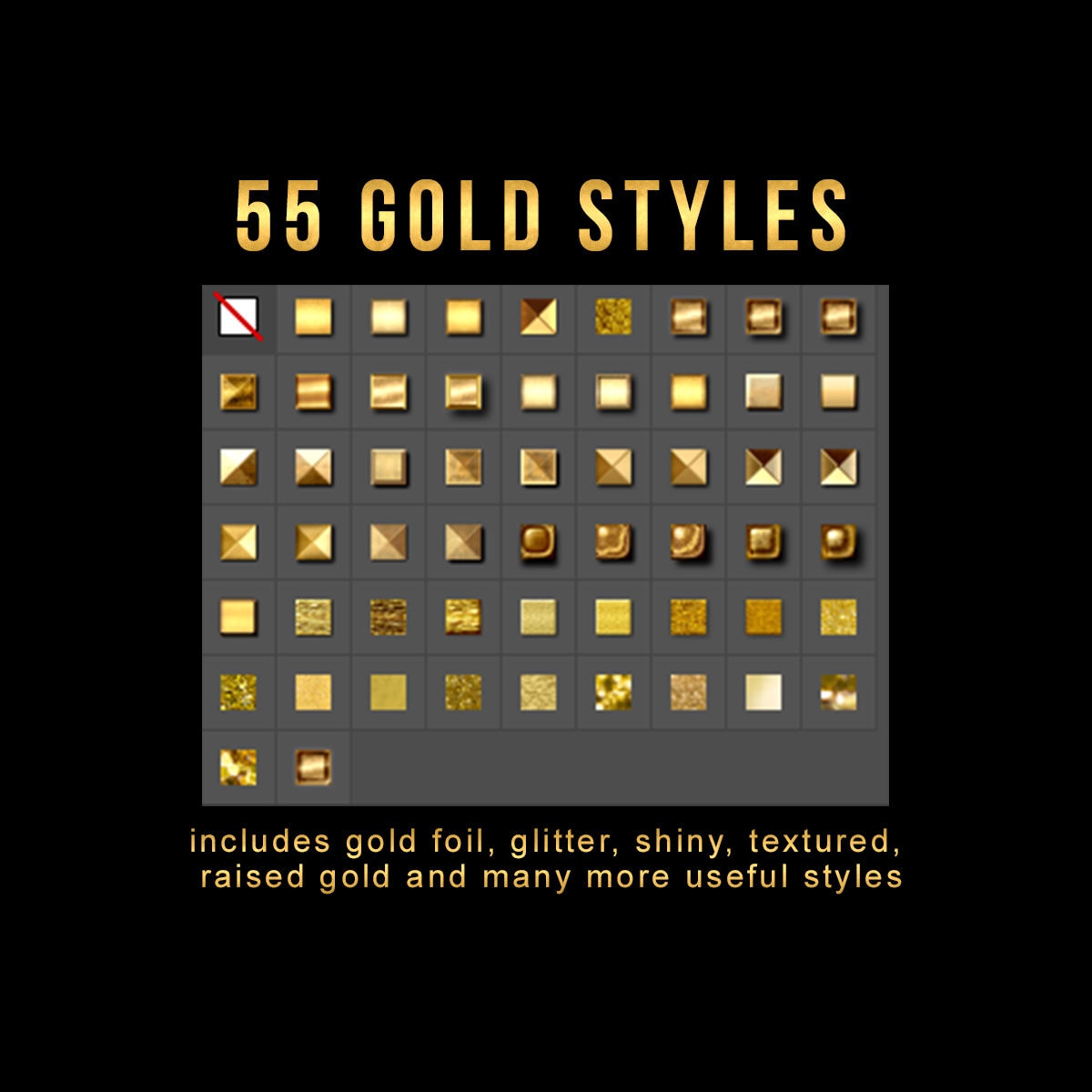 Gold Styles, Photoshop Styles, ASL FX Photoshop Text Effects, Gold Foil ...