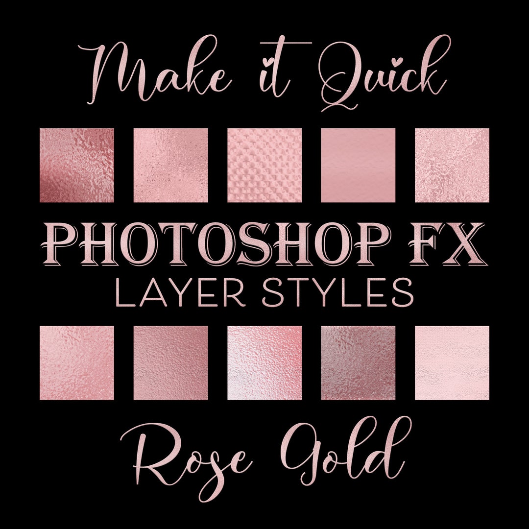 Rose Gold Photoshop Styles, ASL FX Photoshop Text Effects, Rose Gold ...