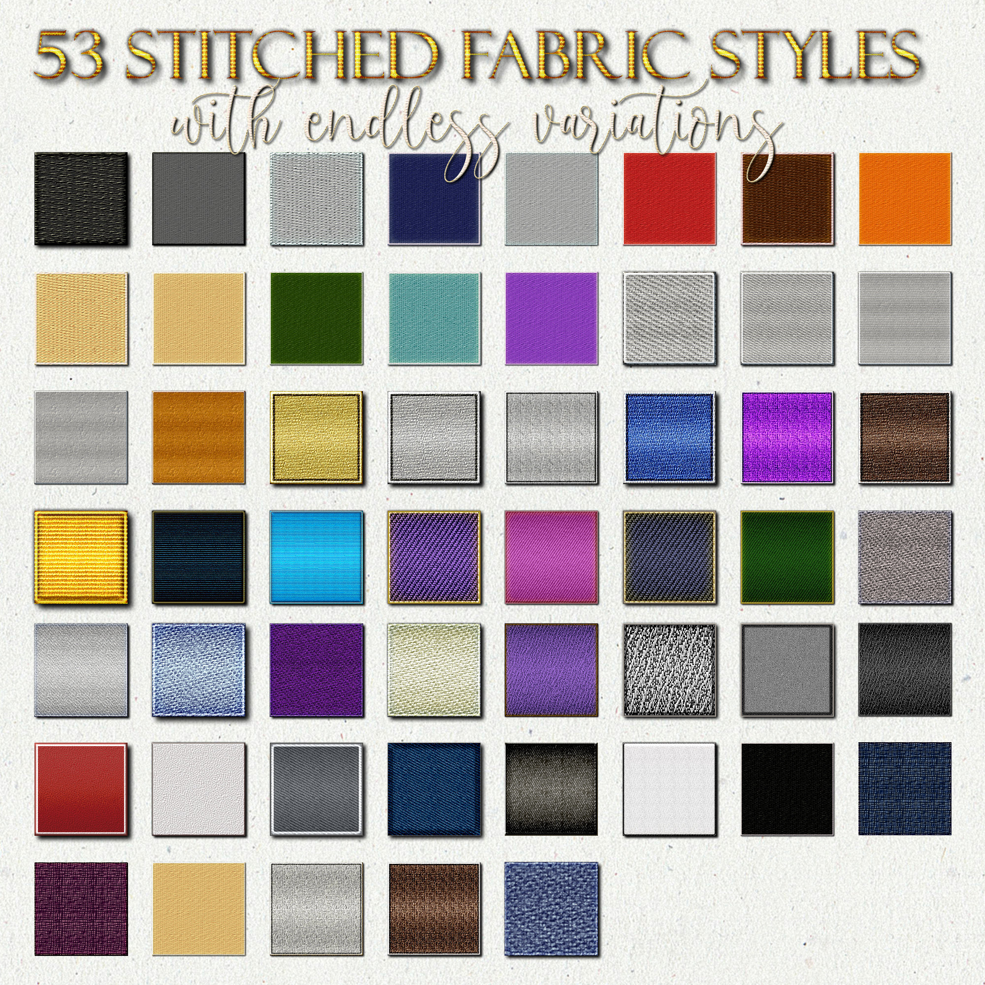 53 Photoshop Addon, Stitched Fabric Textures FX Presets, One Click Effects, Photoshop Layer ...