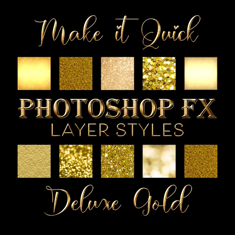 Gold Styles, Photoshop Styles, ASL FX Photoshop Text Effects, Gold Foil ...
