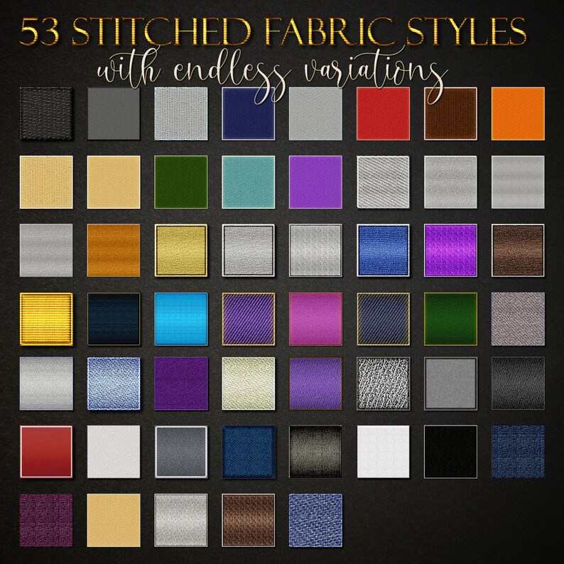 53 Photoshop Addon, Stitched Fabric Textures FX Presets, One Click ...