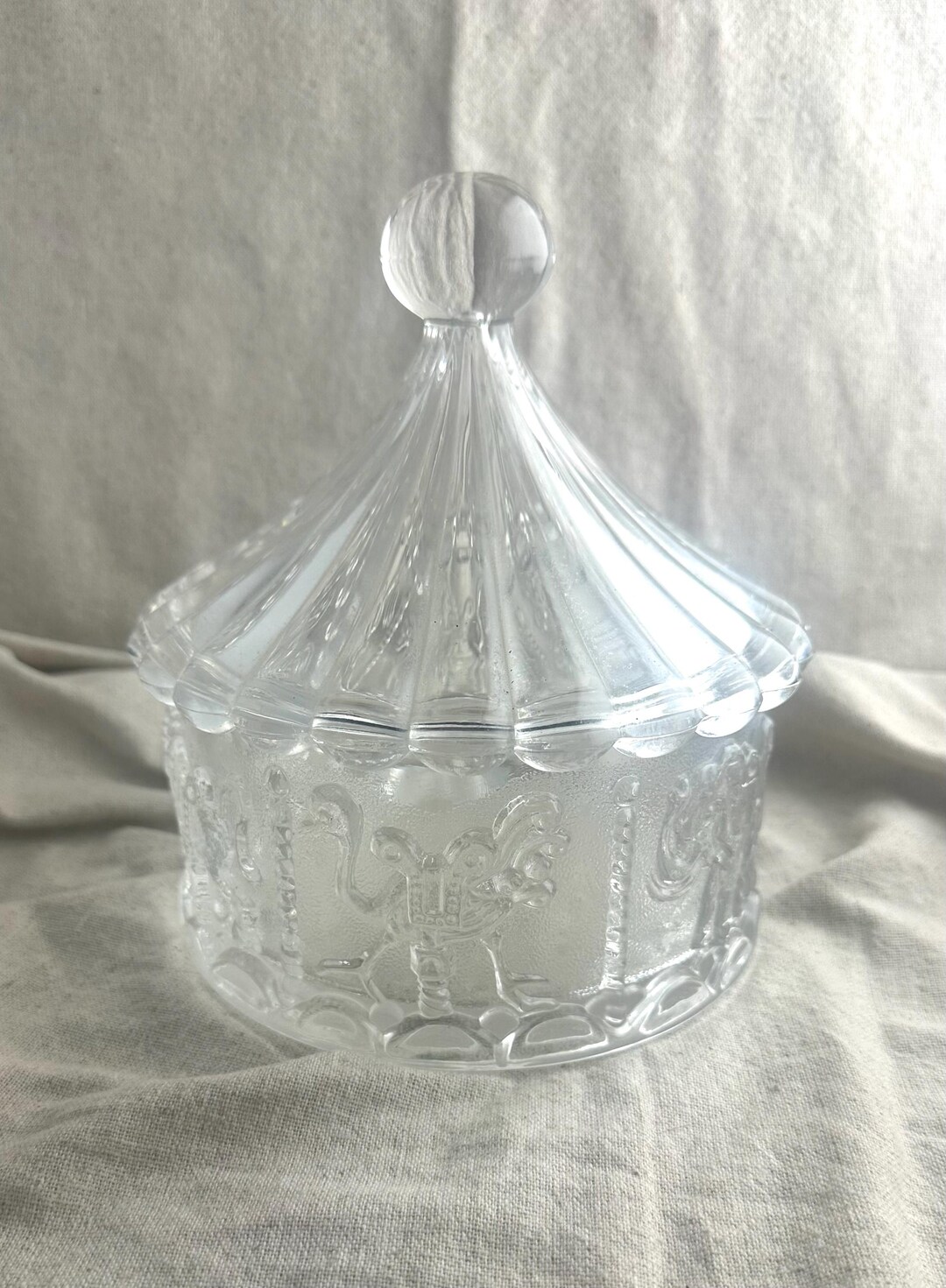 Goebel Lead Crystal Carousel Candy Dish, Circus Tent Design - Etsy