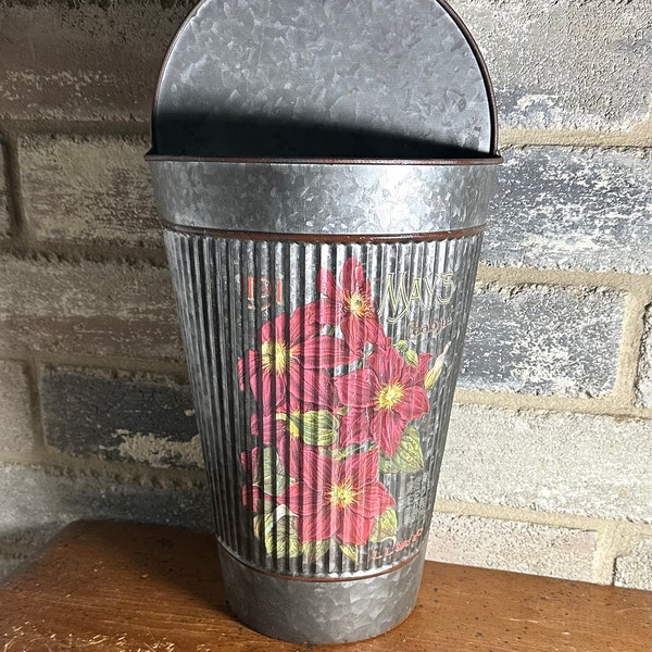Galvanized Wall Pocket - Etsy