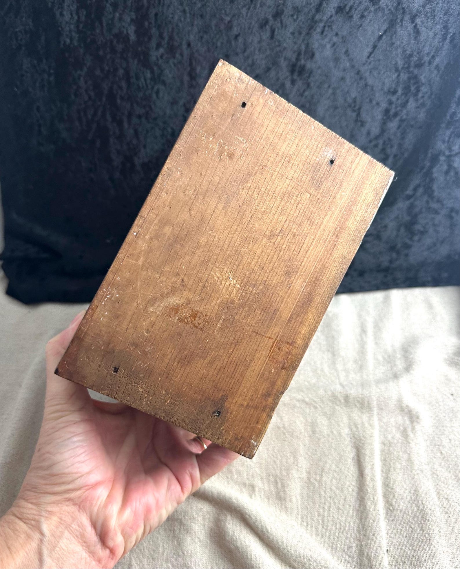 Vintage Wooden Recipe Box With Lucite Detail, 7 Long X 4 1/2 Wide X 5 1 ...