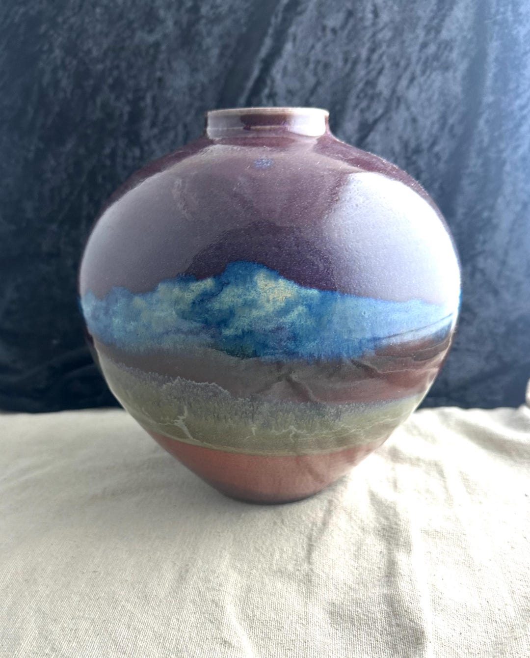 Gary Parker Studio Art Pottery Vase, Landscape Glaze, Signed - Etsy