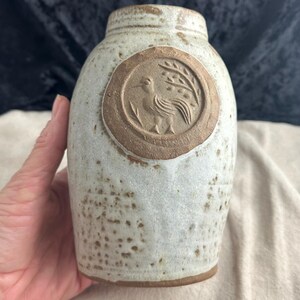 Studio Art Pottery Jar, 6 1/4" Tall, Bird Design, Artist Signed ...