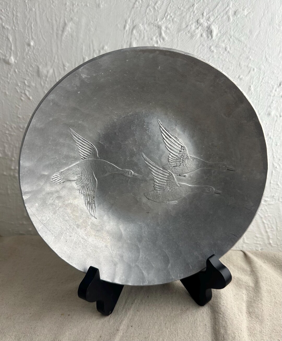 Hand Forged Everlast Metal Bowl With Flying Geese, 8 3/8" in Diameter ...
