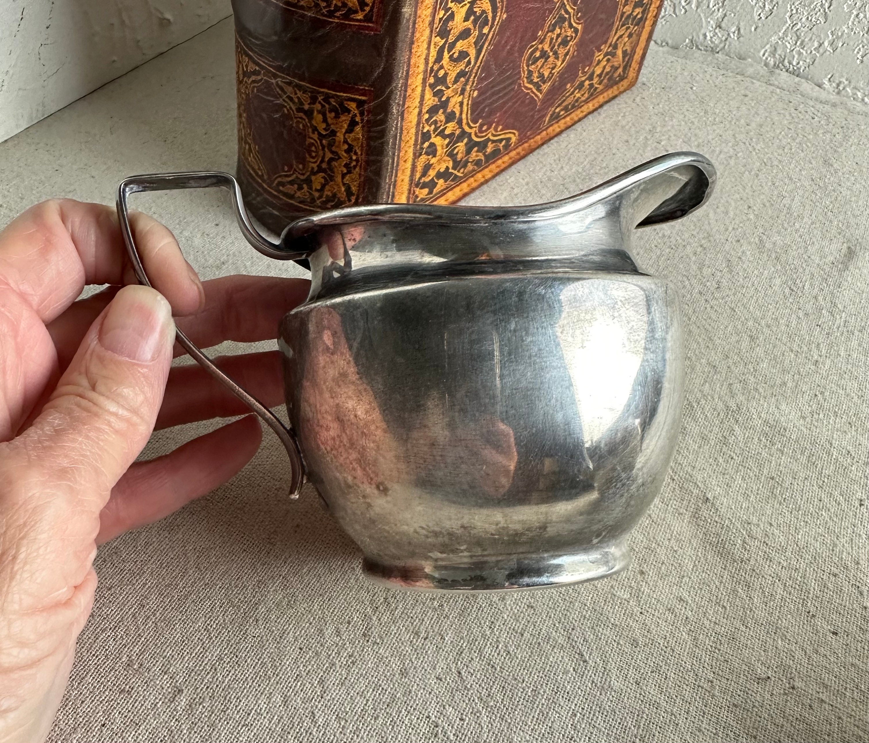 E & JB Empire Art Silver Art Deco Creamer and Sugar Set, 1890-1930 ...