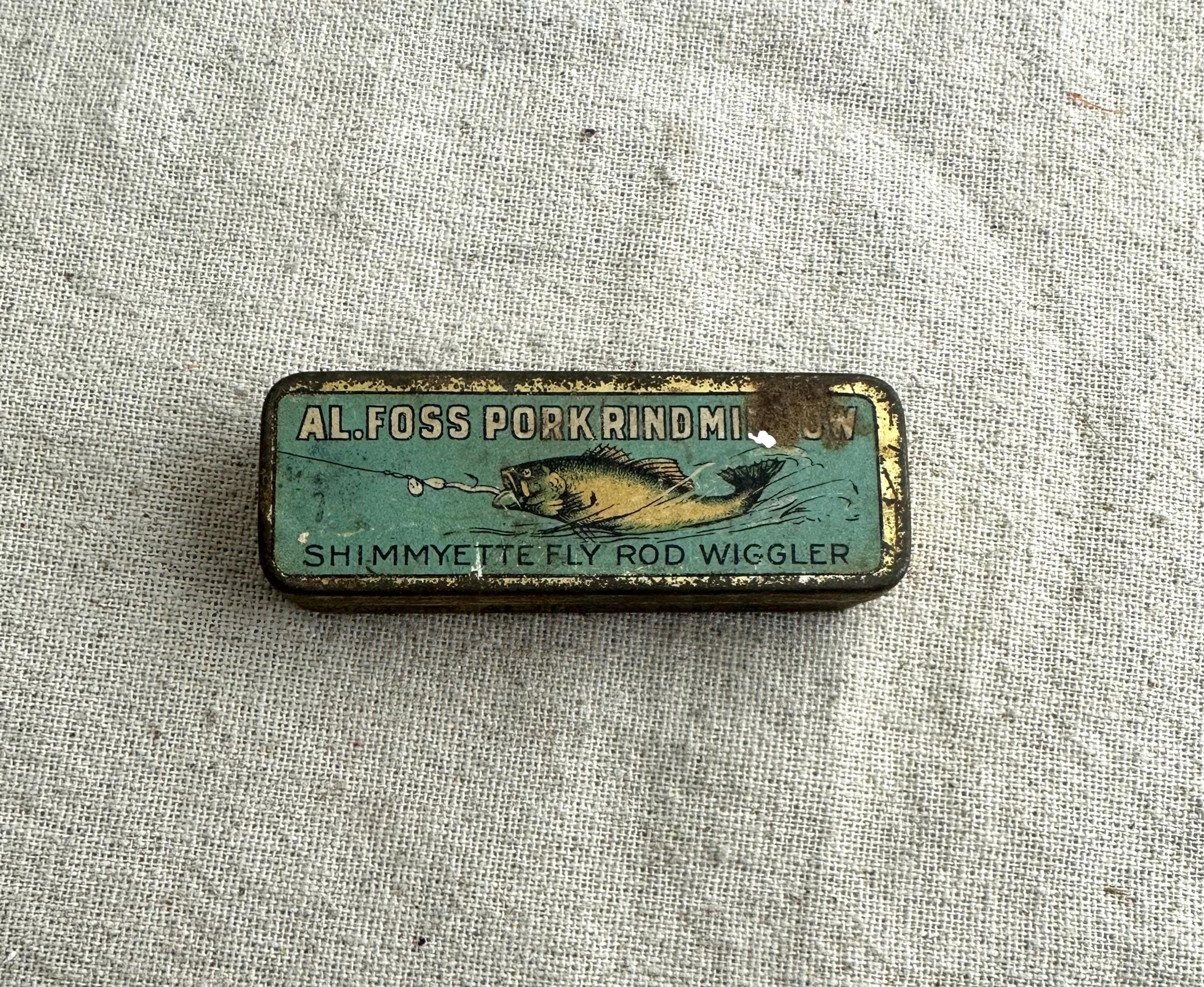 Al. Foss Pork Rind Minnow Fishing Lure Tin, Shimmyette Fly Rod Wiggler ...
