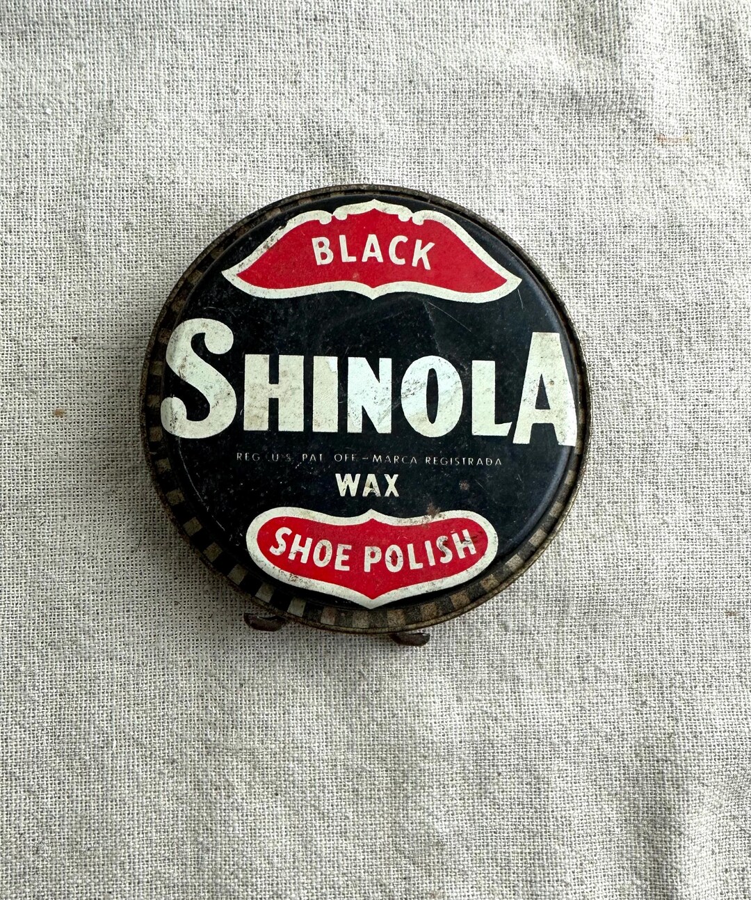 Shinola Black Shoe Polish Wax Tin, Vintage, 3 1/4 in Diameter, 3/4 ...