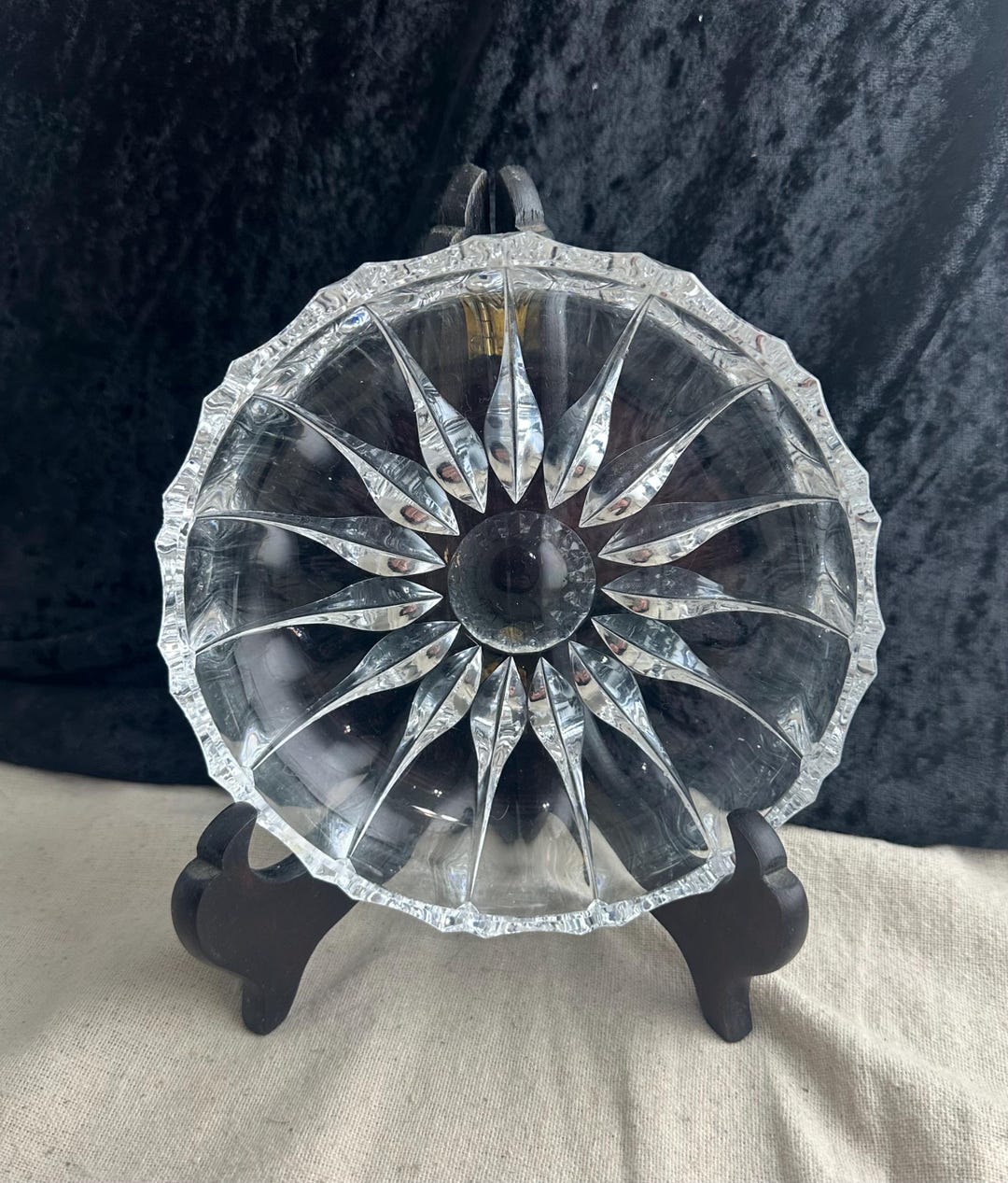 IVV Italy Cut Glass Crystal Dish, 5 1/2" Diameter, 1 1/2" Tall ...