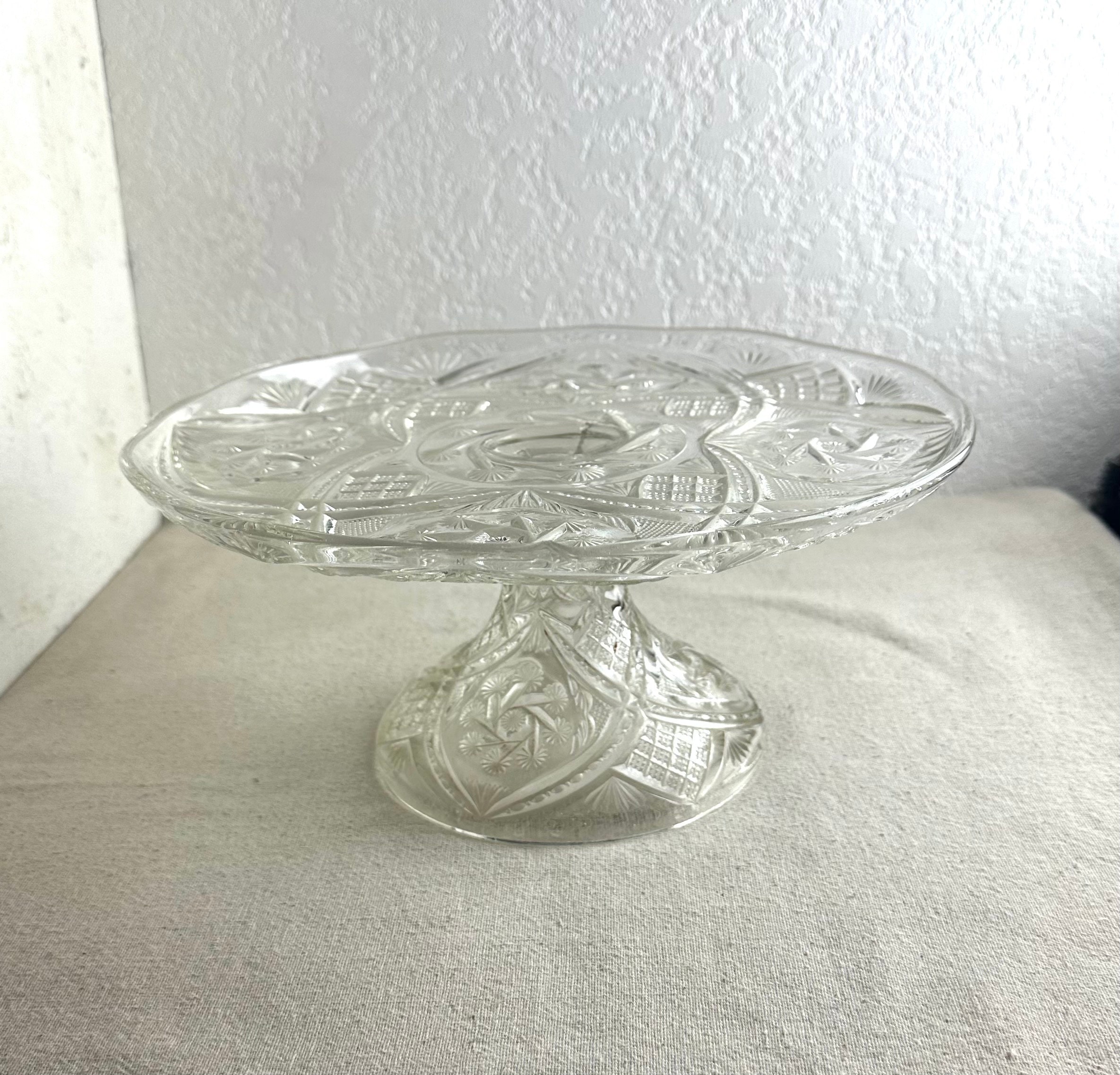 Early American Pressed Glass (EAPG) Pedestal Cake Plate, 10" Diameter ...