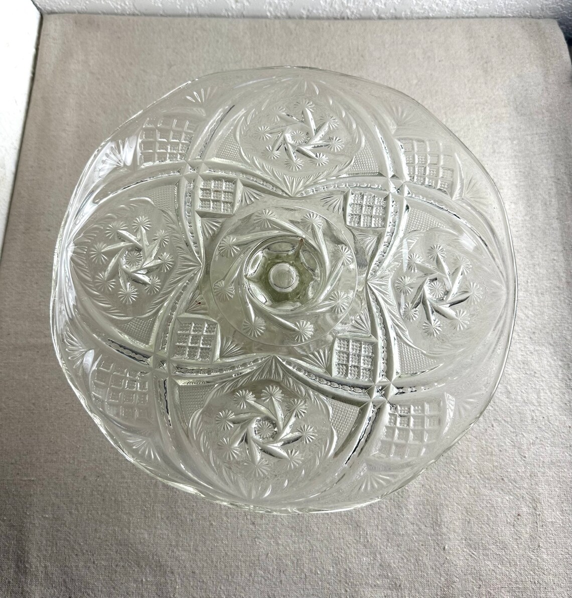 Early American Pressed Glass (EAPG) Pedestal Cake Plate, 10" Diameter ...