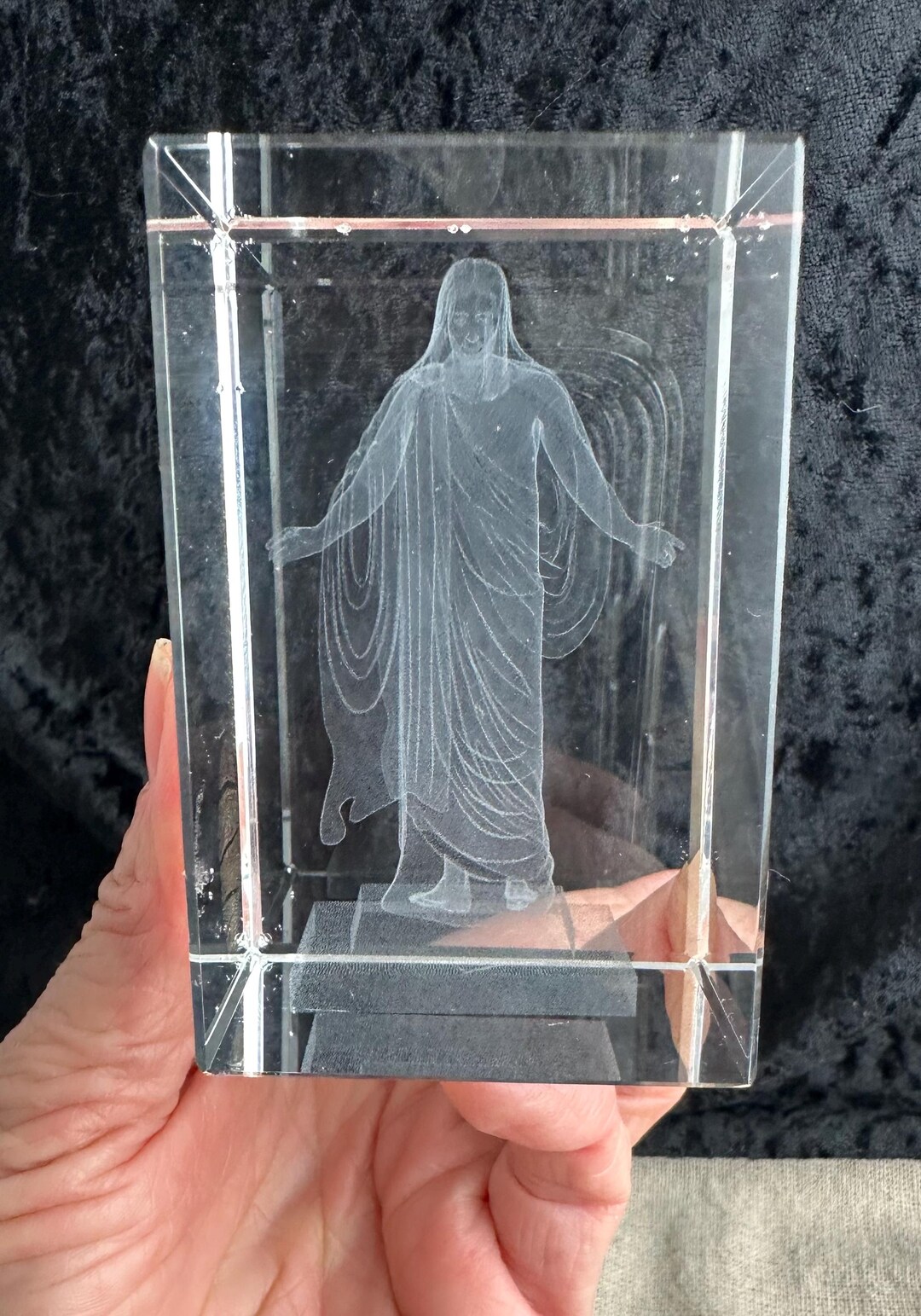 Laser Etched Glass Block With Image of Jesus, 3" Tall, 2" X 2" Square ...