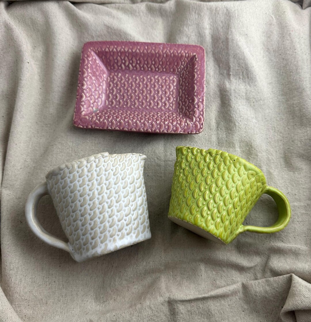 3 Pieces of Textured Studio Art Pottery, Artist Signed Haynes, 2 ...