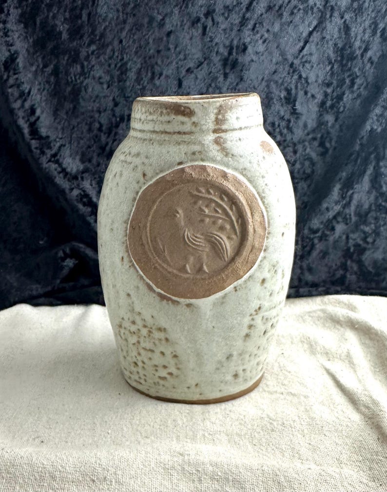 Studio Art Pottery Jar, 6 1/4" Tall, Bird Design, Artist Signed ...