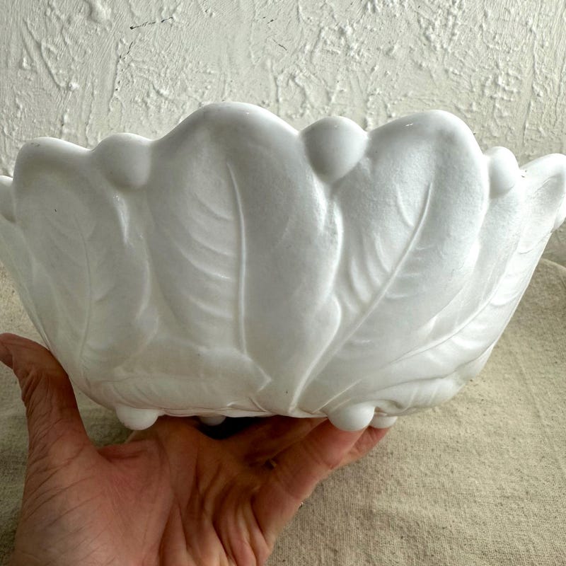 Milk Glass Floral Bowl - Etsy