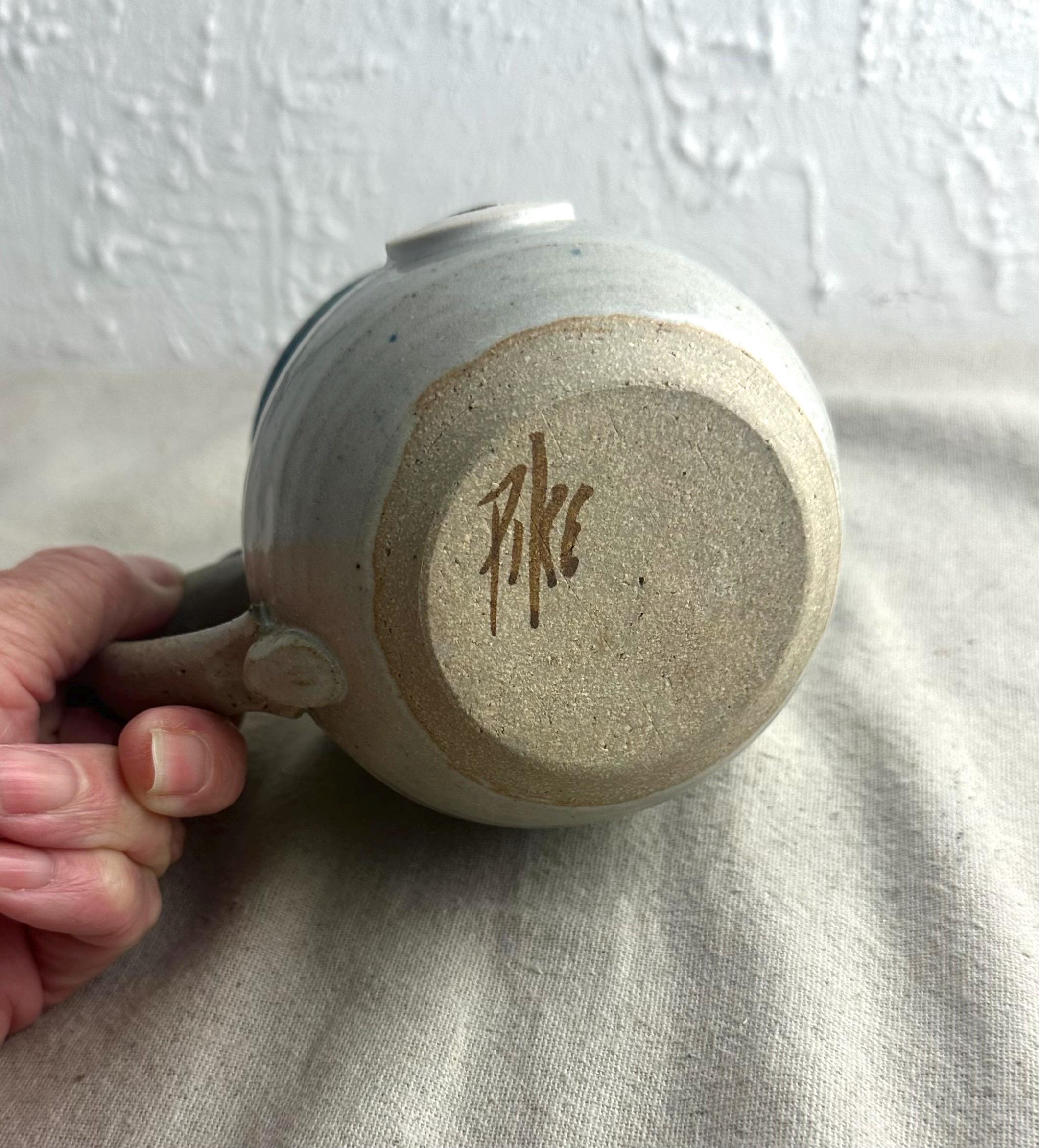 Studio Pottery Mug, Artist Signed Pike, Vail, Colorado, Gray With Blue ...