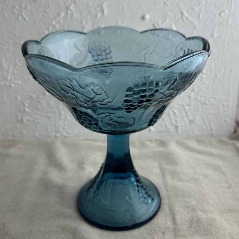 Blue Glass Compote - Etsy