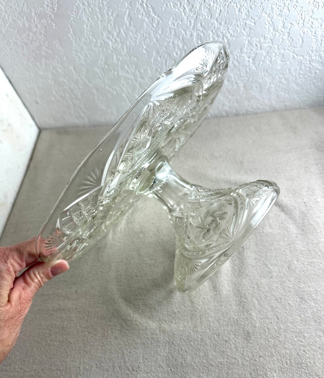 Early American Pressed Glass (EAPG) Pedestal Cake Plate, 10" Diameter ...