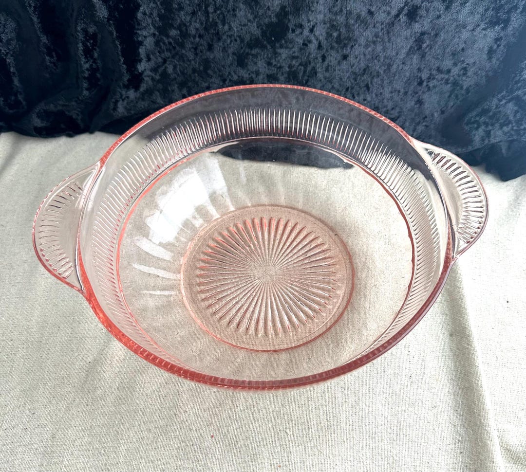 Pink Depression Glass Master Bowl, Serving Size, 8" Diameter, 2 3/4 ...