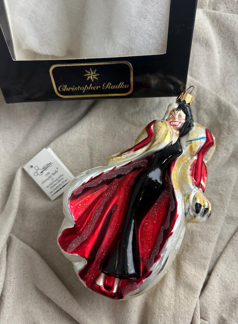 Christopher Radko Hand Blown Glass Ornament, "cruella De Vil" 1996, 7 ...