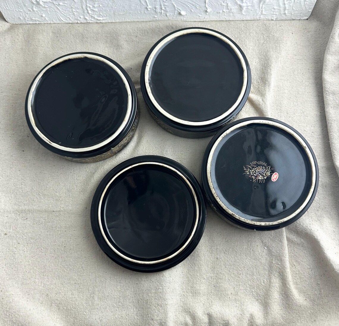 Imperial Kiku Vintage Triple Layer Bento Box, Black With Gold, Floral ...