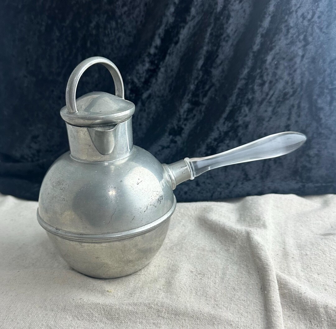 Queens Art Pewter Teapot With Lucite Handle, Brooklyn, NY, 6 1/2" Tall ...