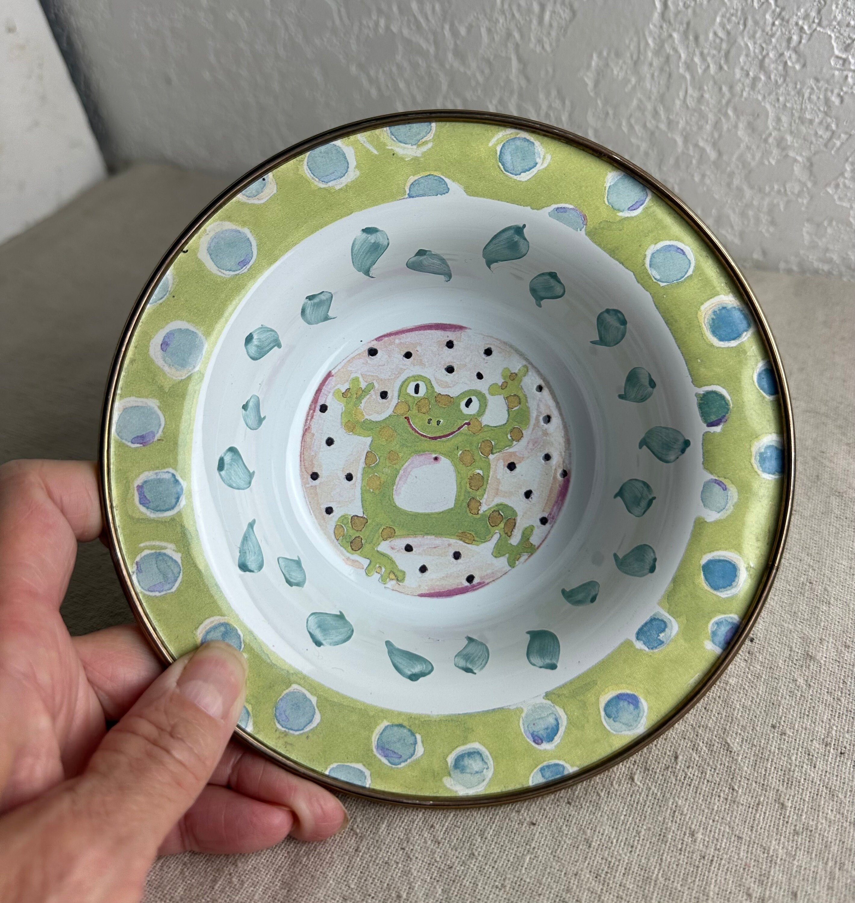 Mackenzie-childs Enamel Frog Plate and Bowl, Child's Set, Retired ...