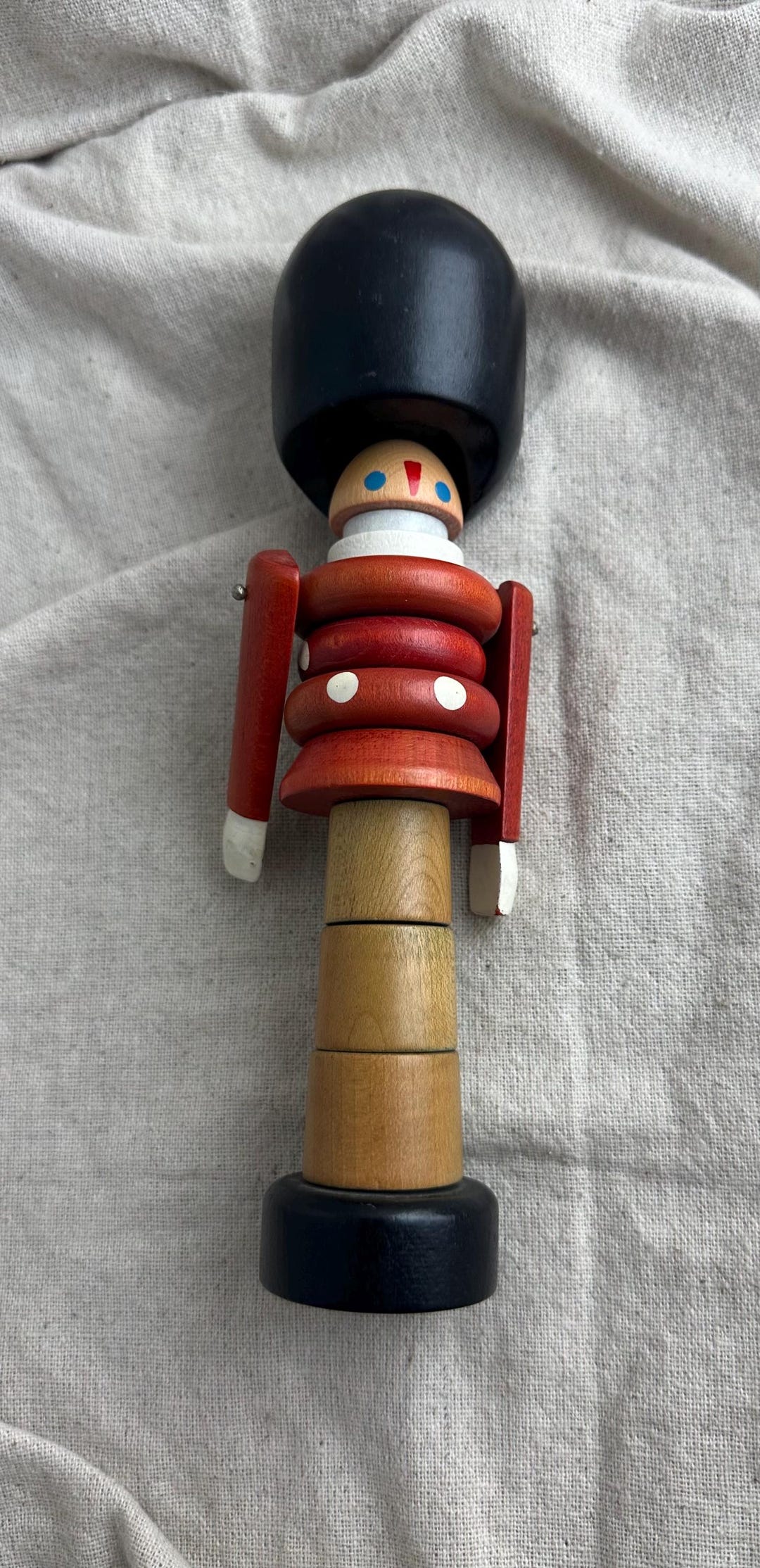 Vintage Wooden Stacking Toy, 8" Tall X 1 1/2" Diameter Base, British ...