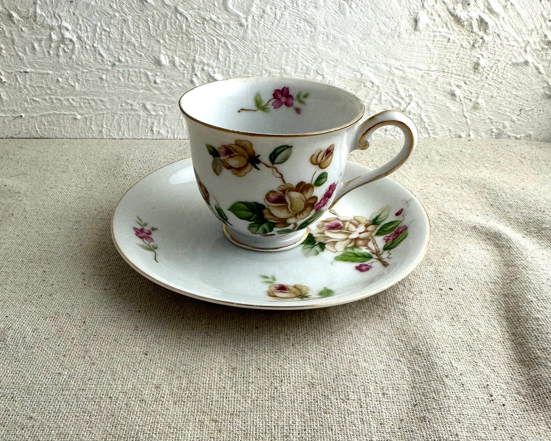 Lynmore Golden Rose, Fine China Japan, Demitasse Cup and Saucer ...