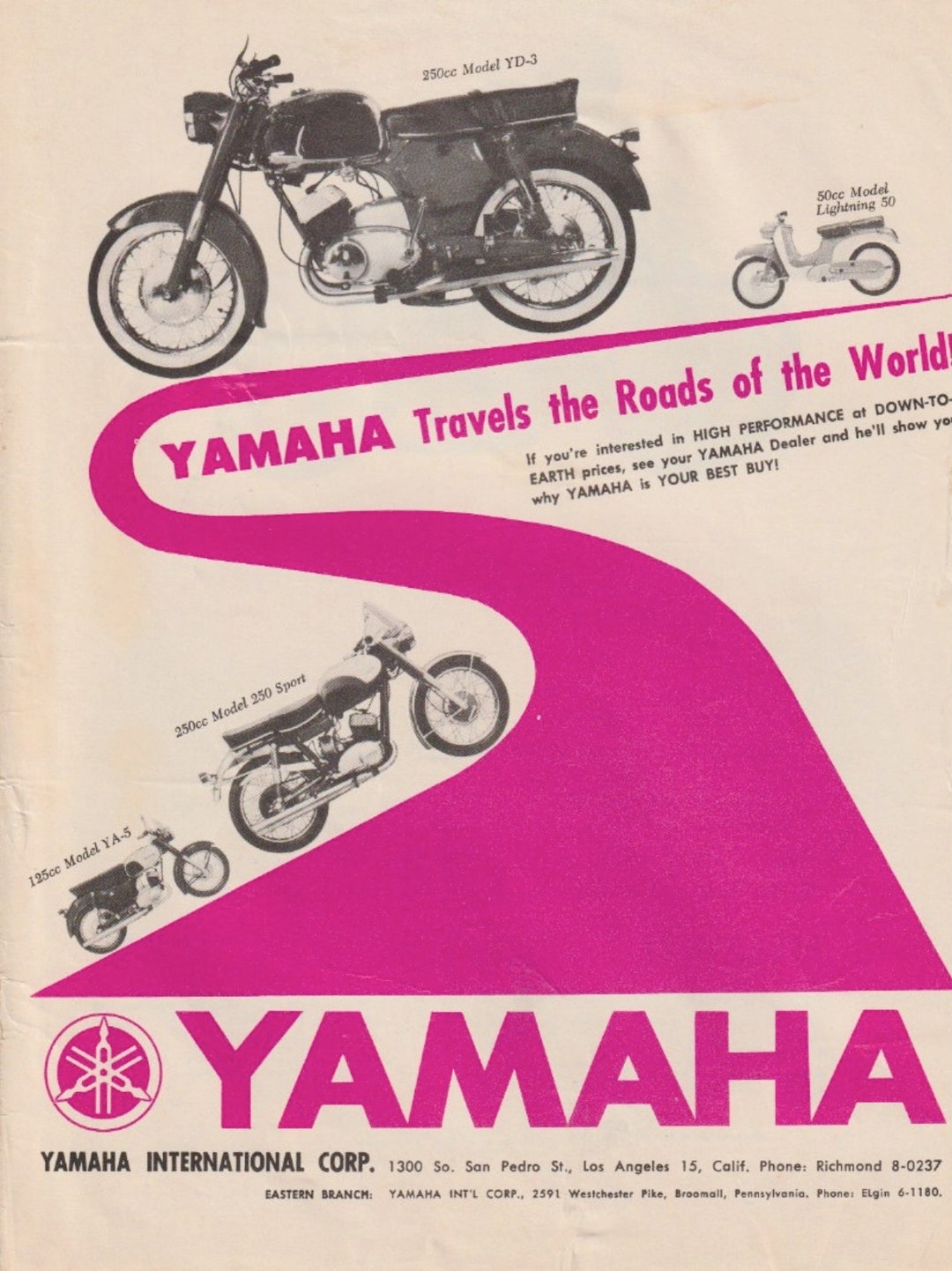 Original Vintage Yamaha Motorcycle Advertisement - Etsy
