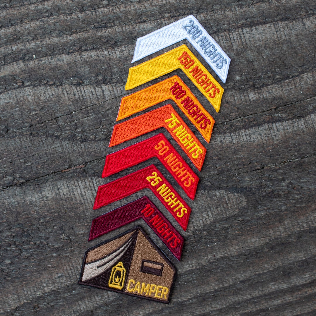 Camping Nights Achievement Patches - Outdoor Award Badges - Etsy