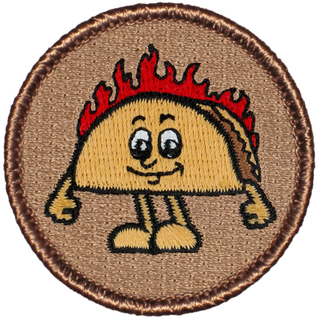 Spicy Taco Patch (239) 2 Inch Diameter Embroidered Patch - Etsy
