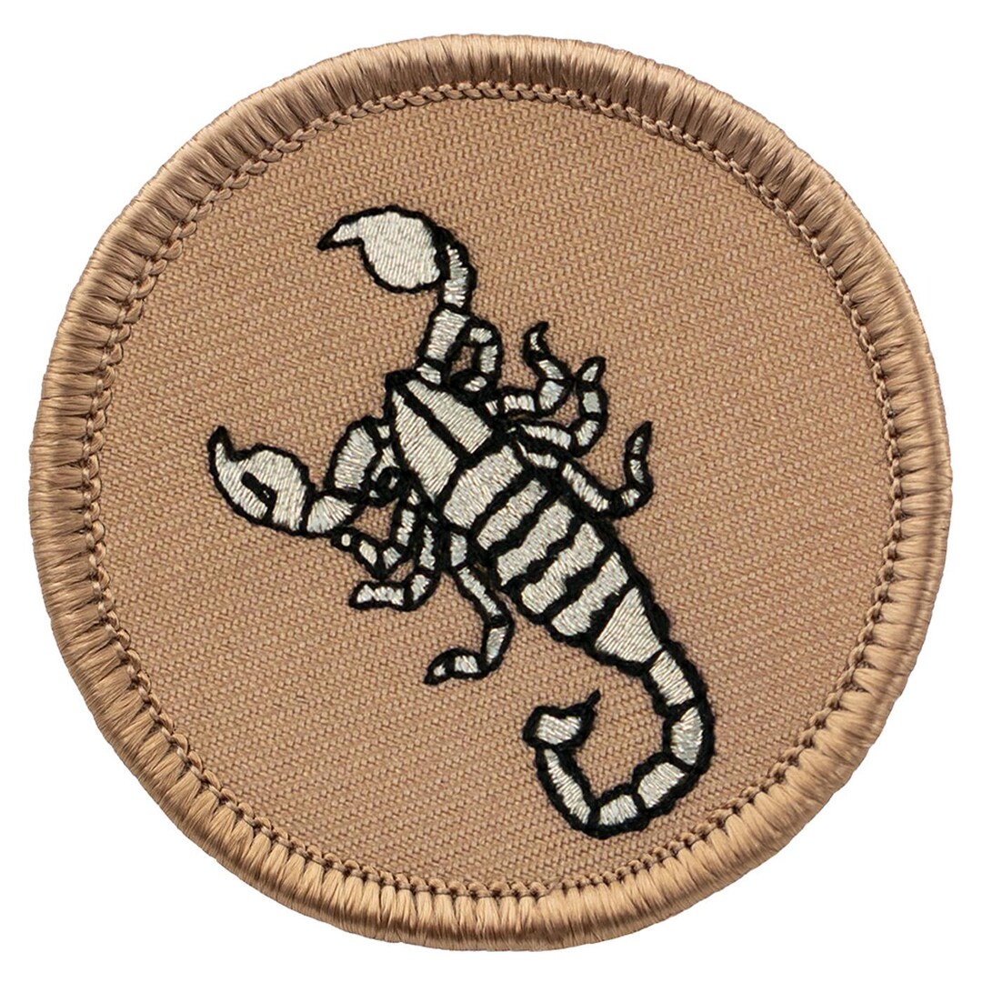 Silver Scorpion Patch (070A) – 2 Inch Diameter Embroidered Patch - Etsy