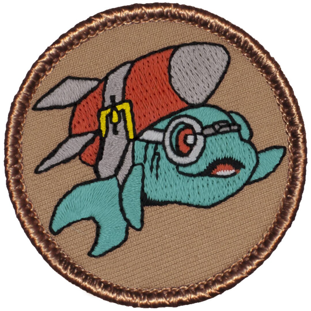 Rocket Fish Patch 2 Inch Diameter Embroidered Patch - Etsy