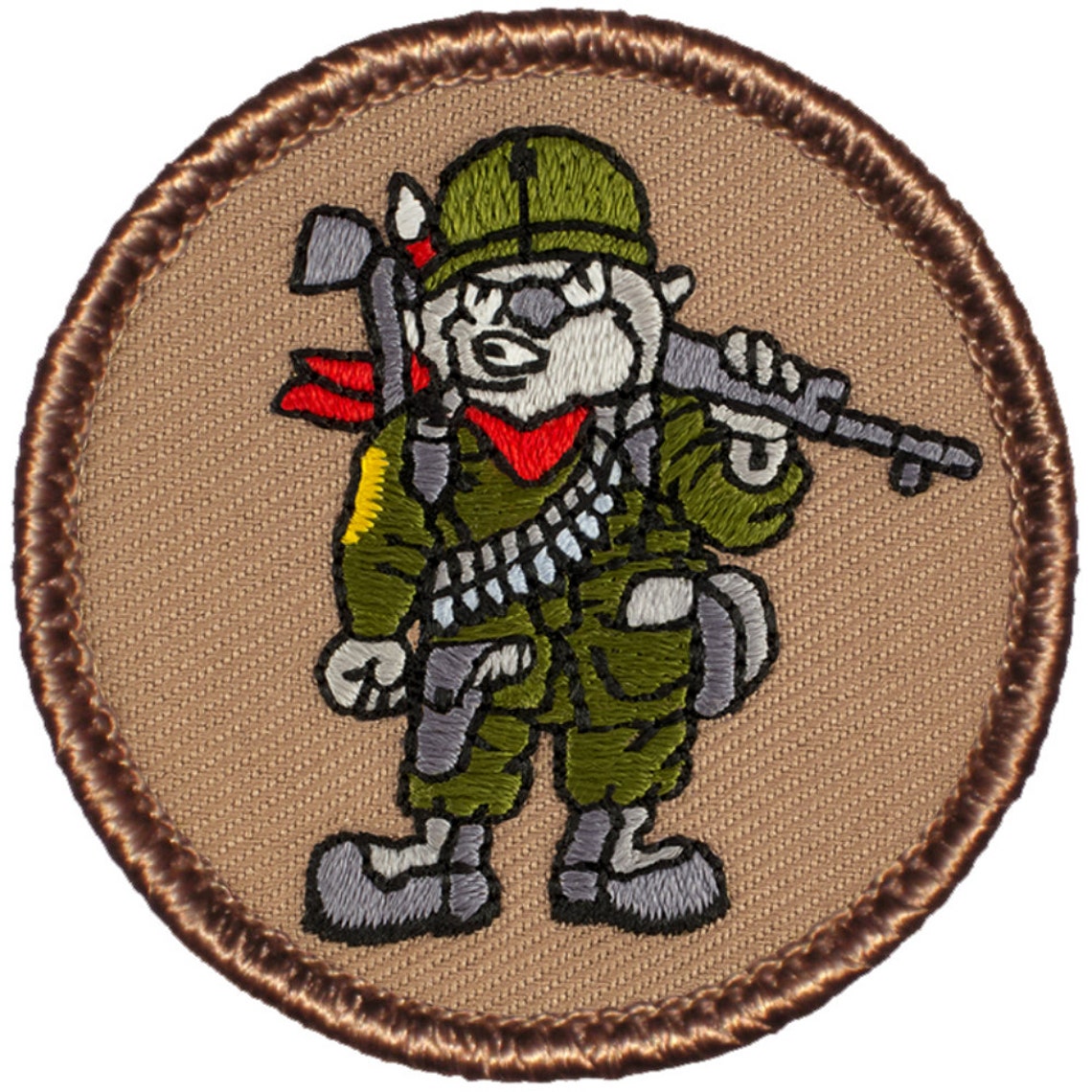 Combat Wombat Patch 2 Inch Diameter Embroidered Patch - Etsy