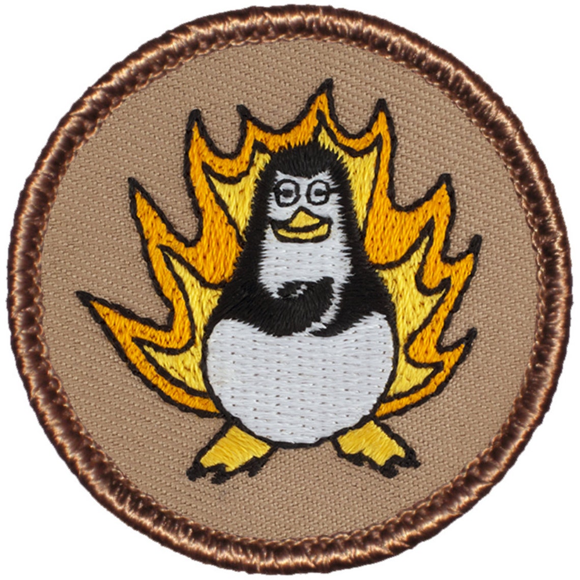 Flaming Penguin Patch (338) 2 Inch Diameter Embroidered Patch - Etsy