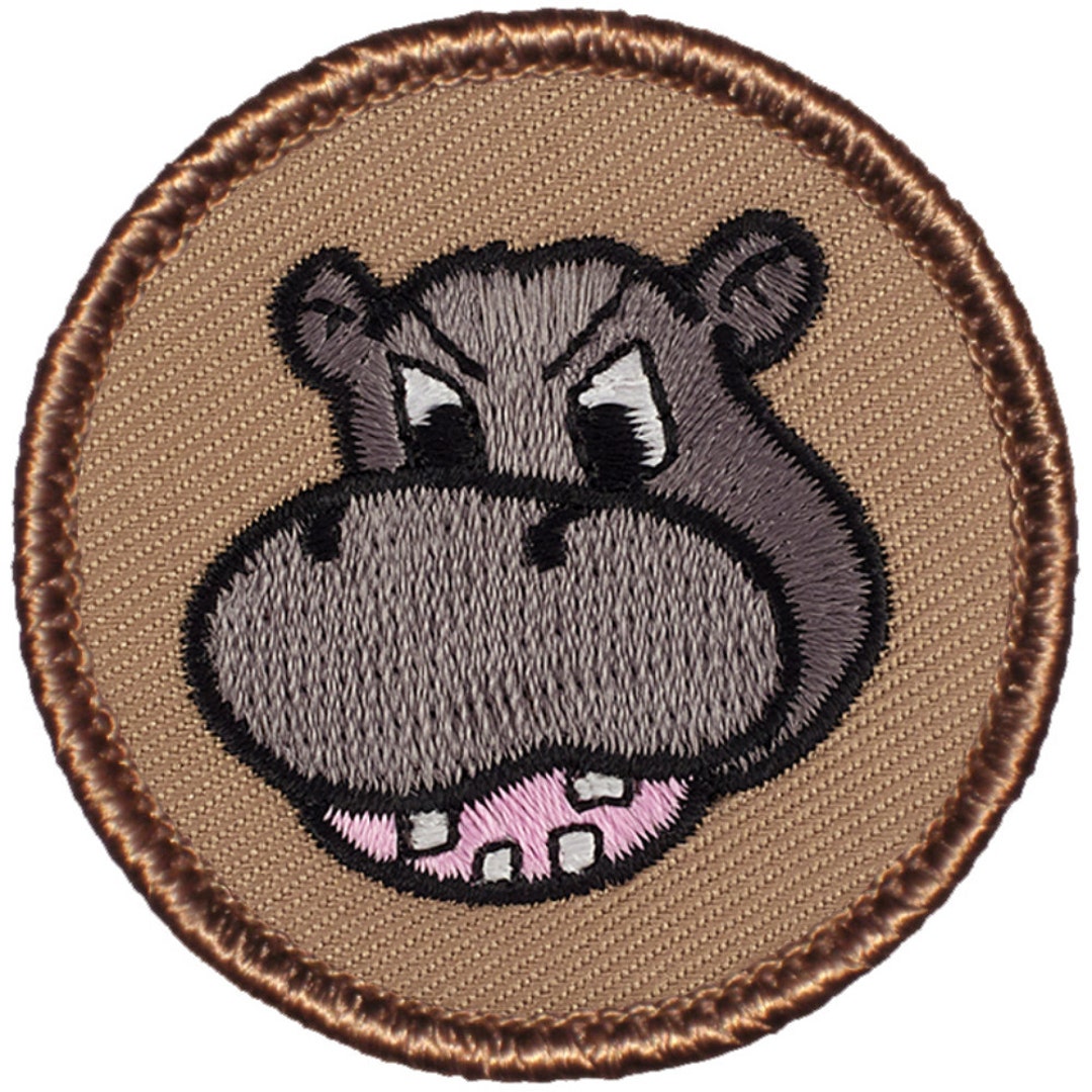 Hippo Patch (524) 2 Inch Diameter Embroidered Patch - Etsy