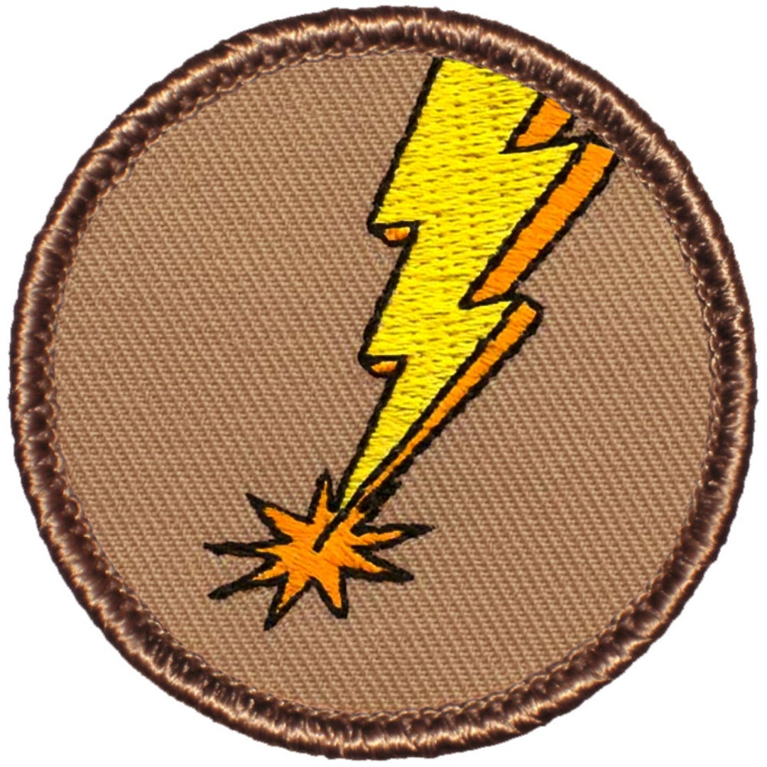 Lightning Bolt Patch (386) 2 Inch Diameter Embroidered Patch - Etsy