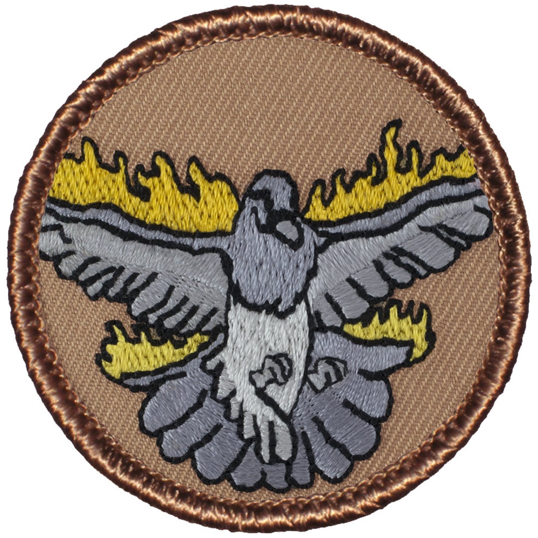 The Flaming Pigeon Patch - 2 Inch Diameter Embroidered Patch - Etsy