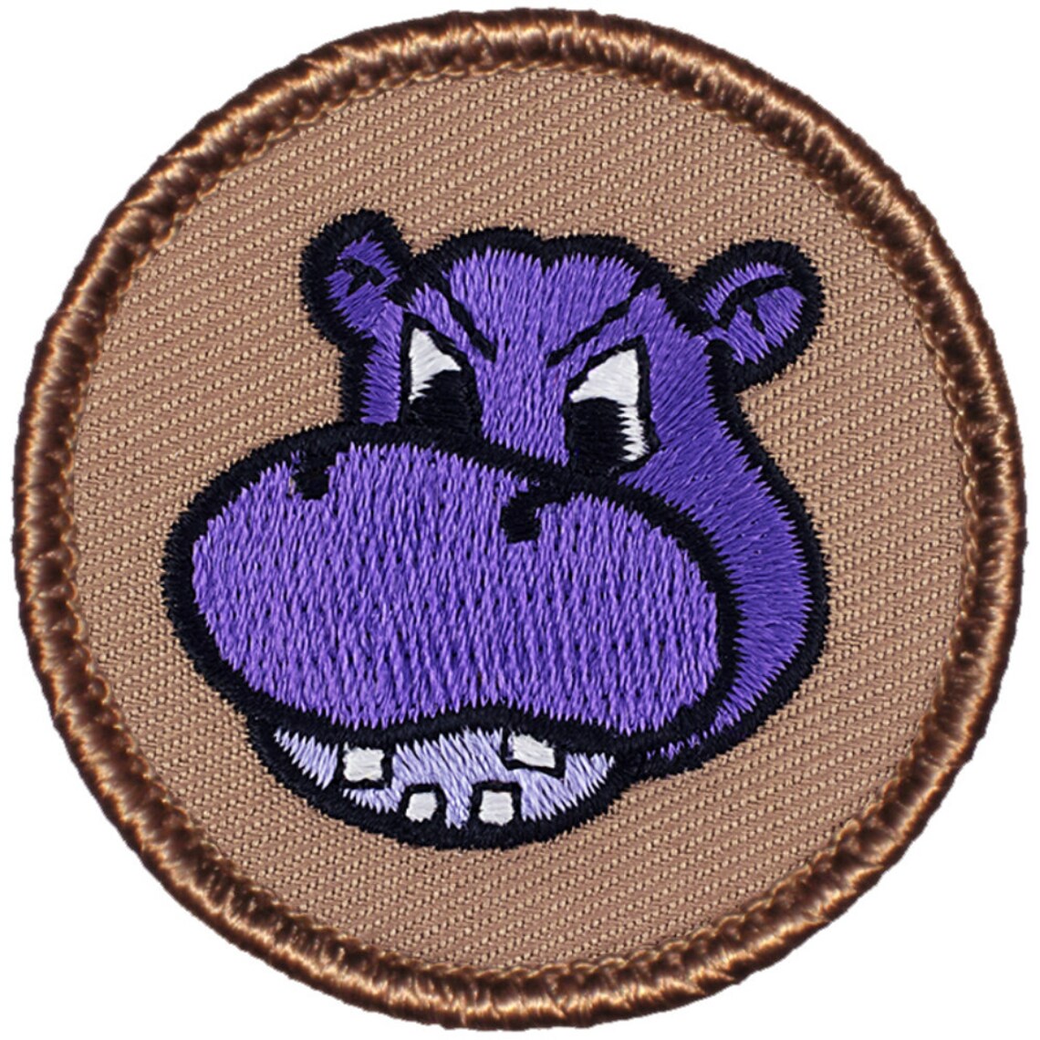 Purple Hippo Patch 524A 2 Inch Diameter Embroidered Patch - Etsy