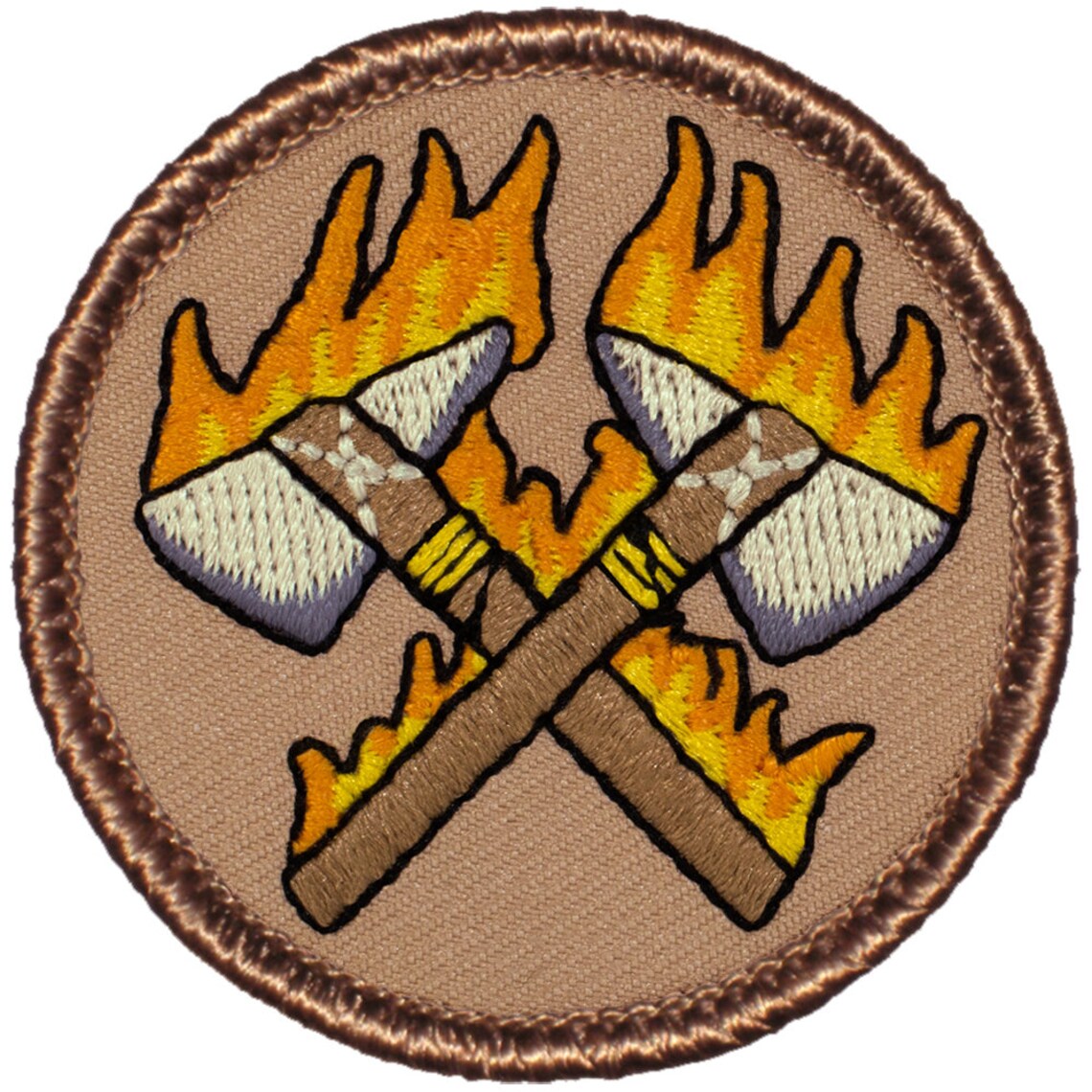Flaming Crossed Tomahawks Patch 450A 2 Inch Diameter - Etsy